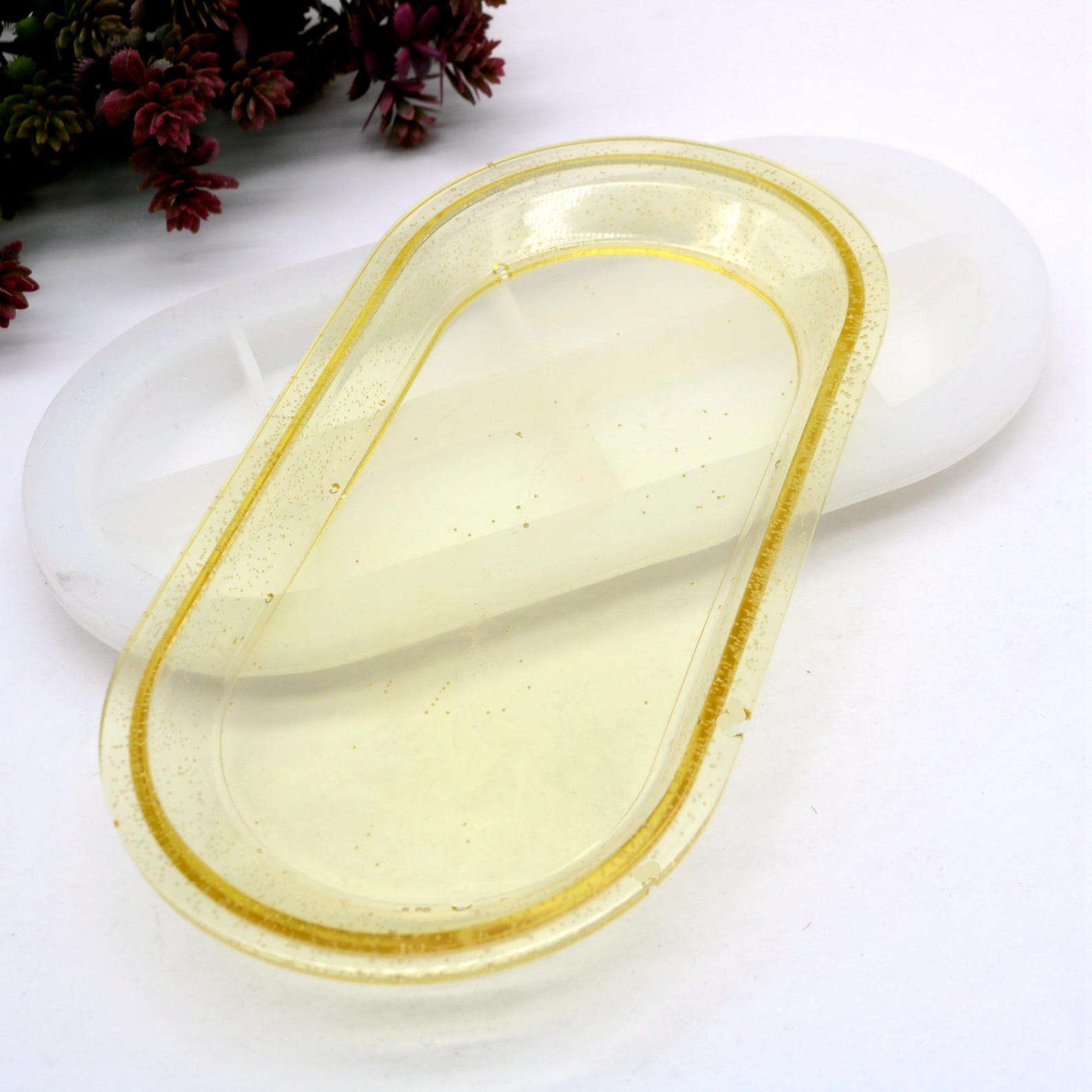 Silicone Elliptical Plate Mold Epoxy Resin Plate Dish Storay Tray ...