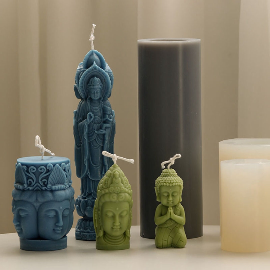 Silicone Buddha Statue Mold Handmade Scented Candles Ornaments Making ...