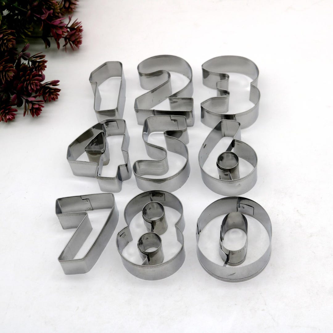Cookie Numbers Cutter Set of 9pcs Stainless Fondant Biscuit Mould Cake ...