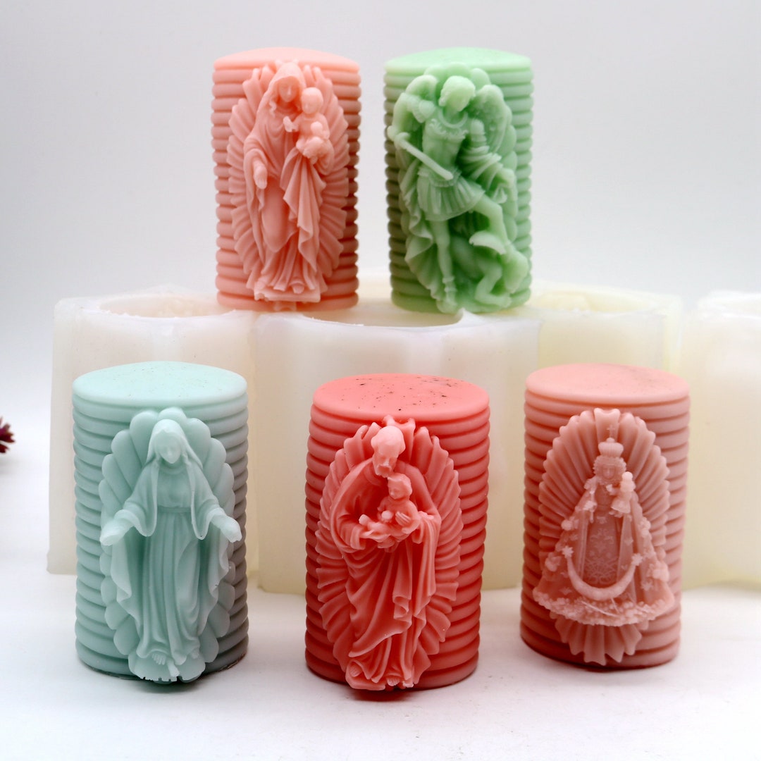 Sculptural Pillar Candle Mold: Silicone Religious Candle Making Tool - Etsy