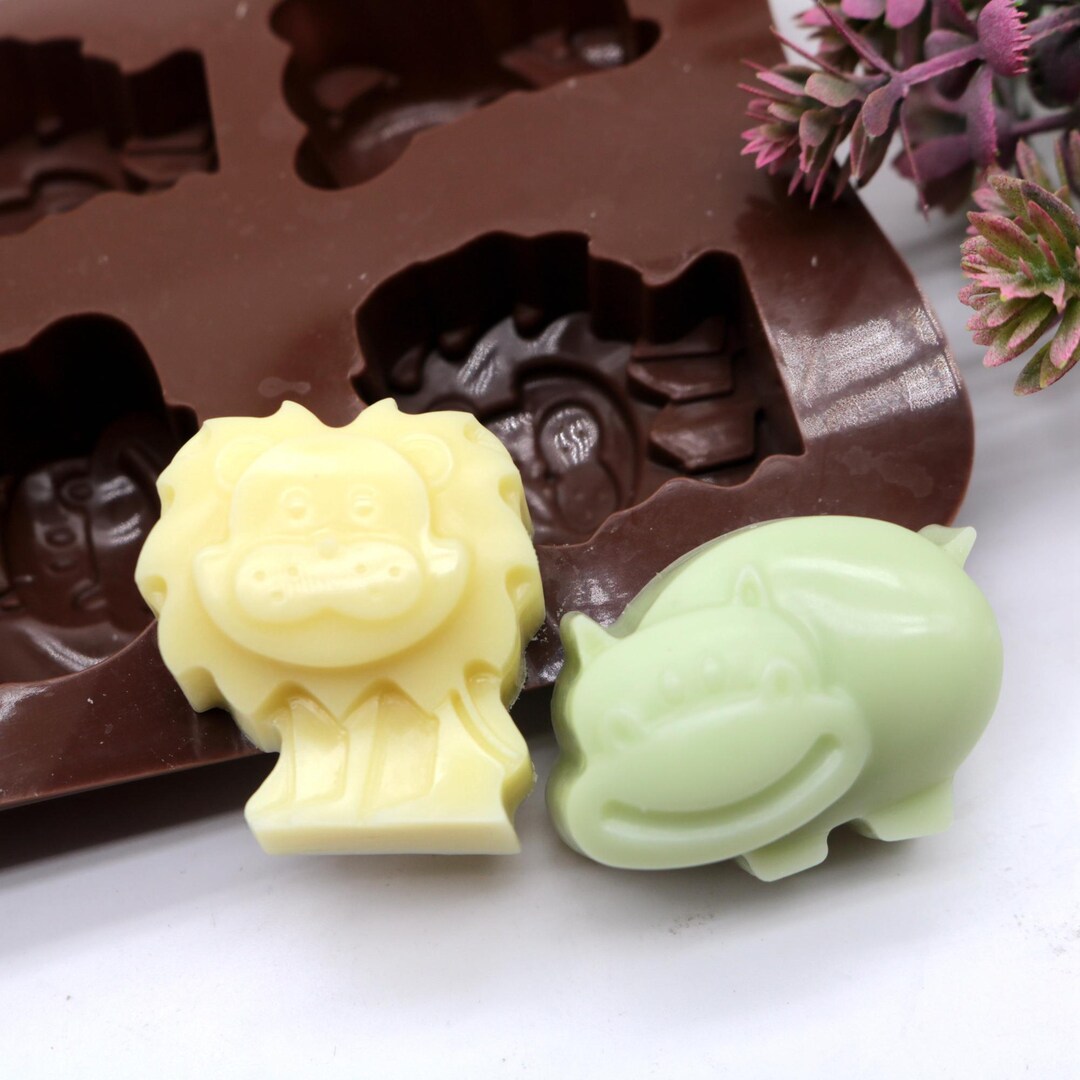 Lion Hippo Bear Silicone Mold: Candy, Chocolate, Jelly, Ice Cube, Soap ...