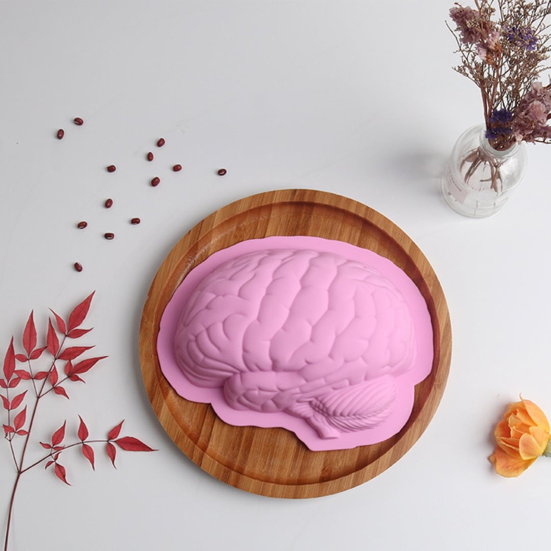 3D Human Brain Silicone Mold / Mould for Mousse Cake Chocolate Fondant ...
