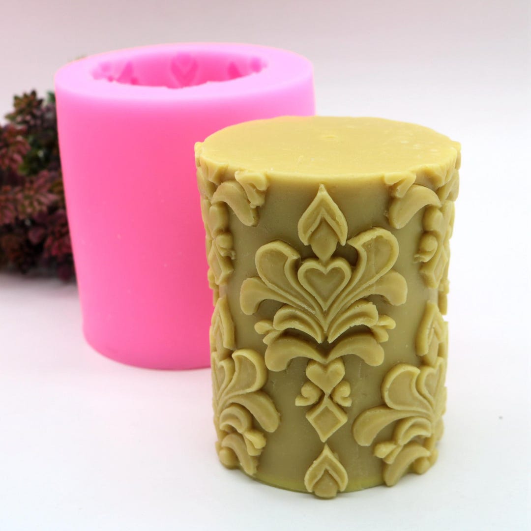 Silicone Relief Pillar Candles Mold Mould for Wax Scented Candles ...