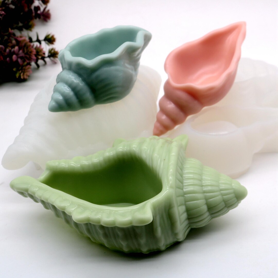 Large 3D Conch Silicone Mold for Epoxy Resin Ashtray, Jewelry Storage ...