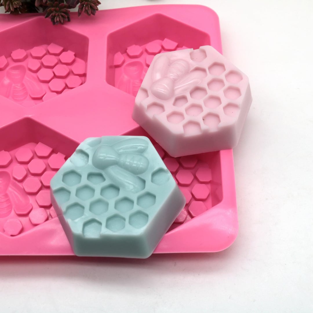 Silicone Honeycomb Soap Molds Lotion Bar Mold 6 Cavity for Cold Prosess ...