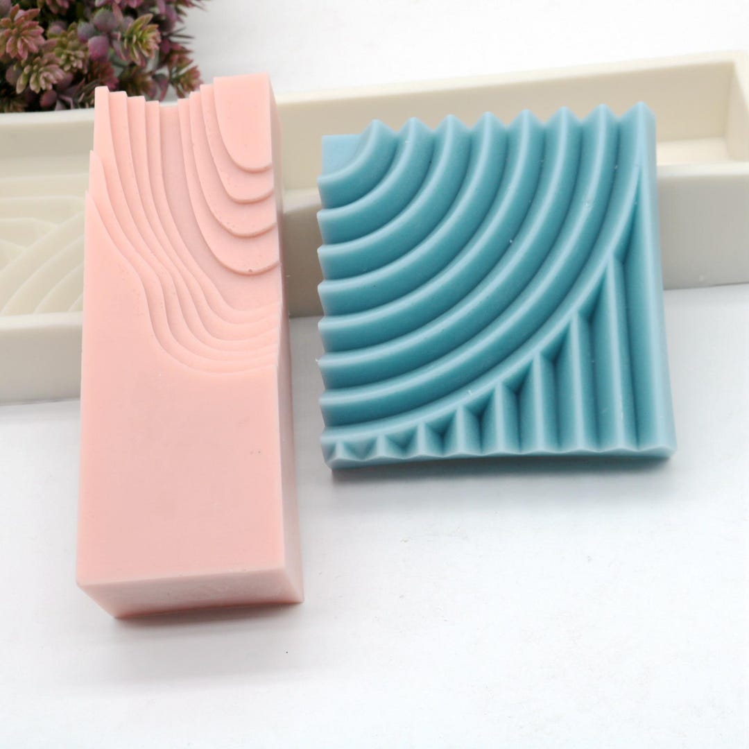 Silicone Ripple Soap Mold for Soap Lotion Bar Shampoos Making Tool 2 ...