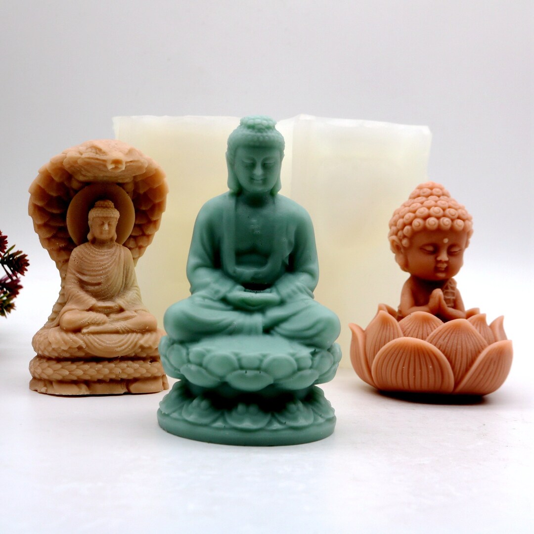 Buy Meditation Buddha Mold Silicone Wax Candle Mold Buddhist Rituals ...