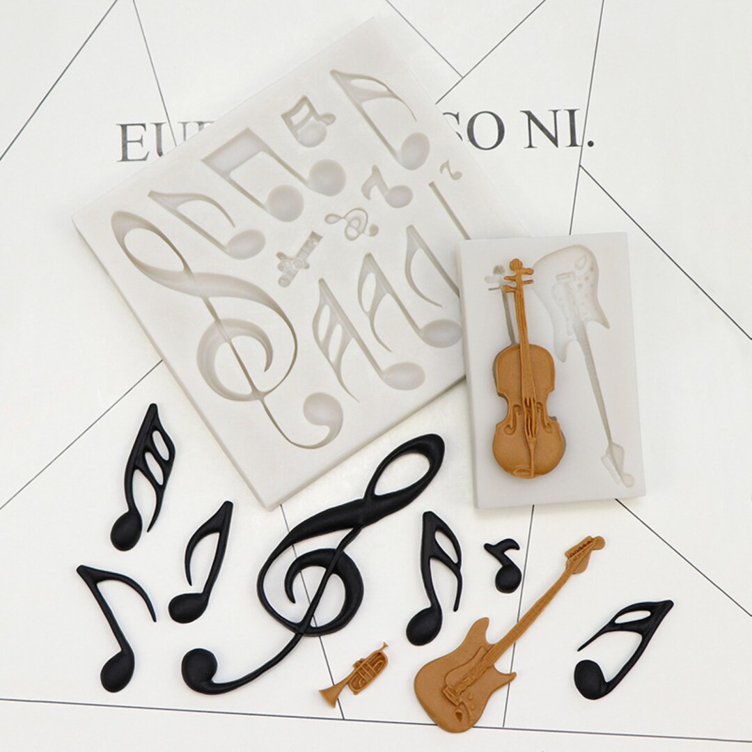 Musical Note Silicone Mold Instrument Guitar Mold for Gumpaste - Etsy