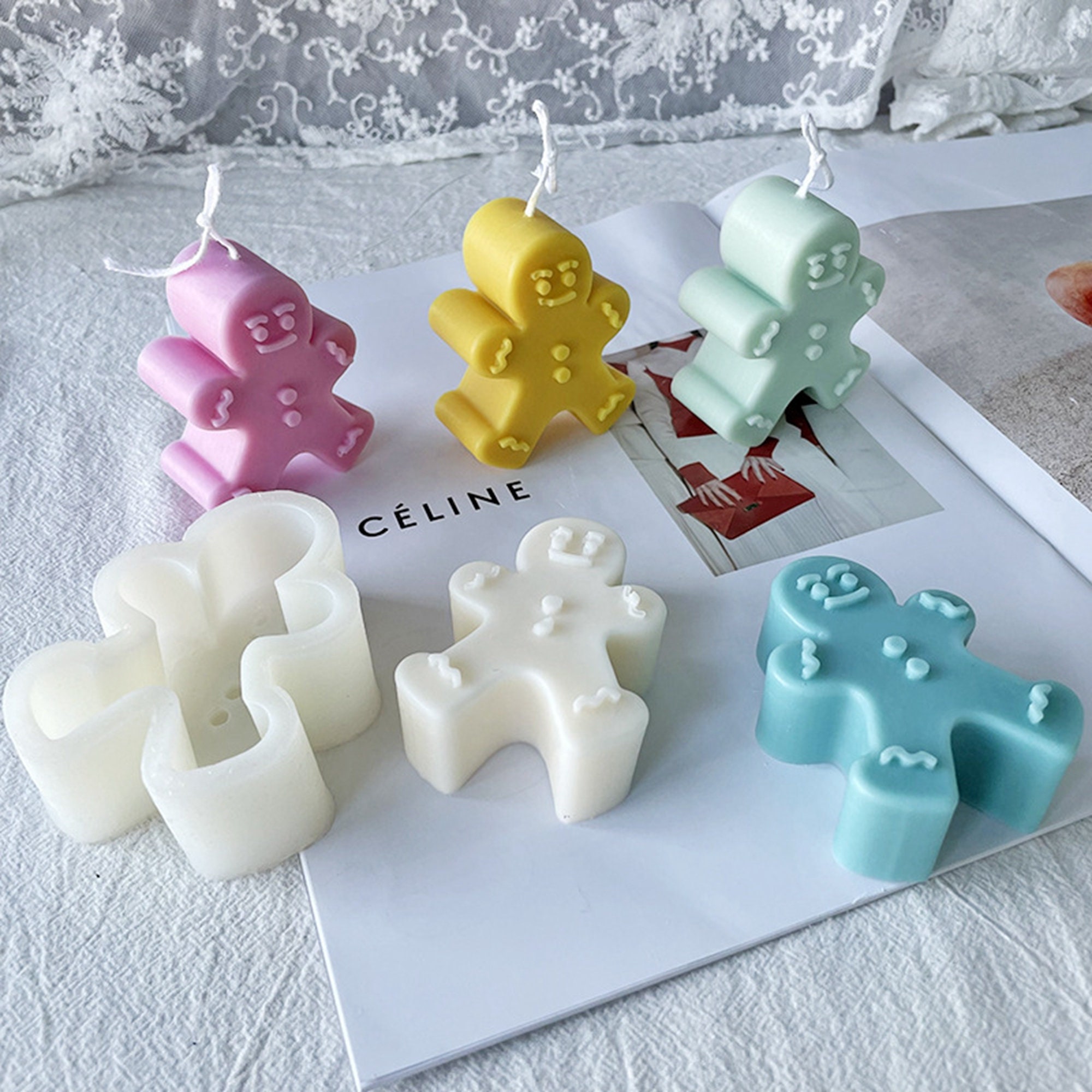 Silicone Gingerbread Man Mold Handmade Cookies Chocolate Wax - Etsy