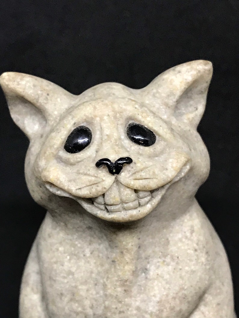 Vintage Quarry Critters Cat Figurines , Vintage Stone Sculpture, Second ...