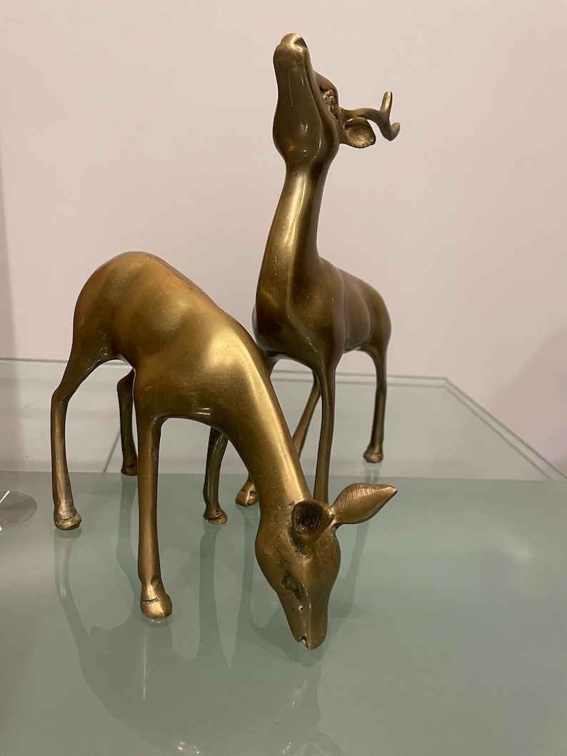 Vintage 1970’s Solid Brass Figurines ( Two Deer’s) - Etsy