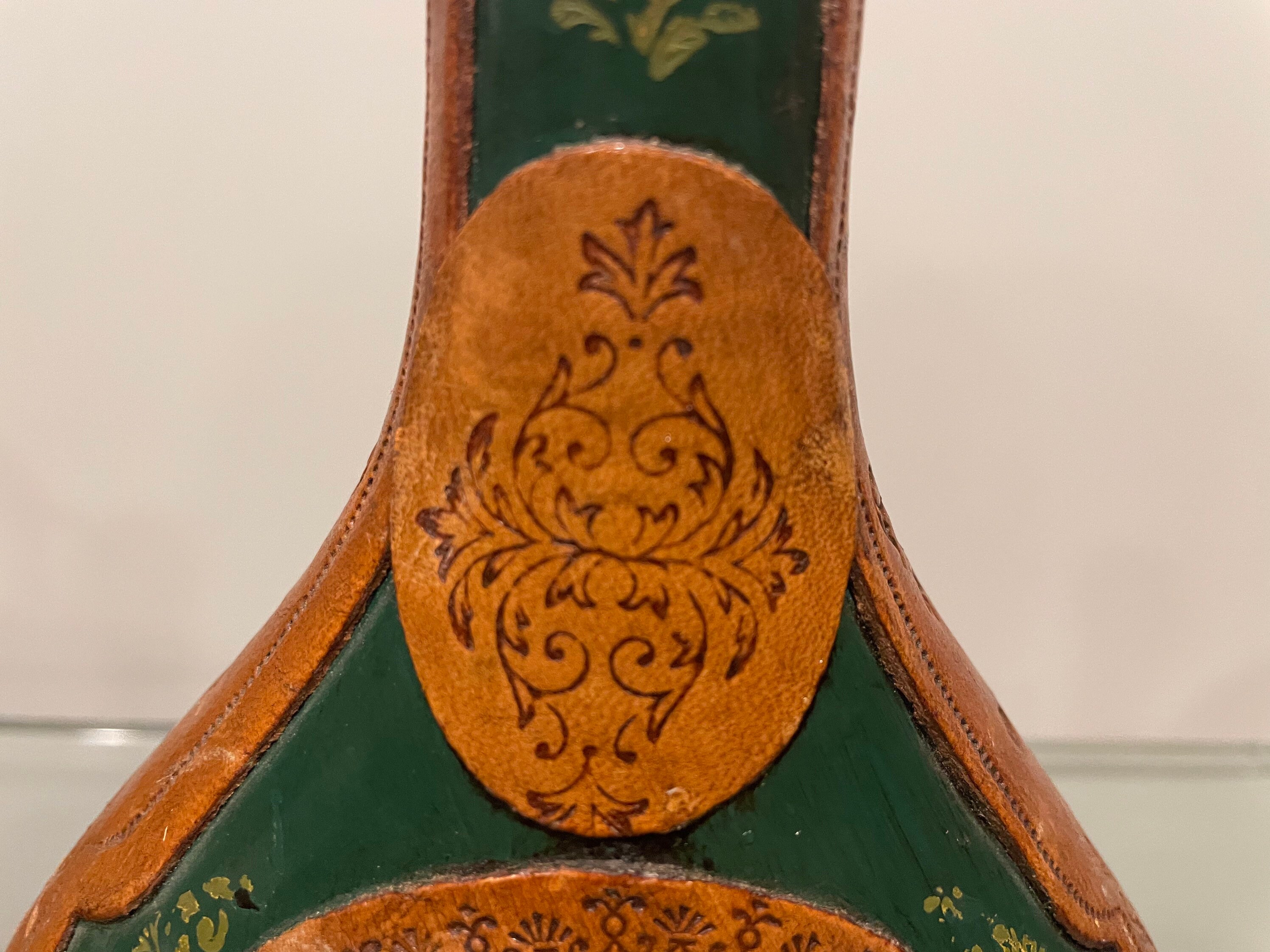 Vintage Green Leather Decanter Flask and Bottle Vintage - Etsy