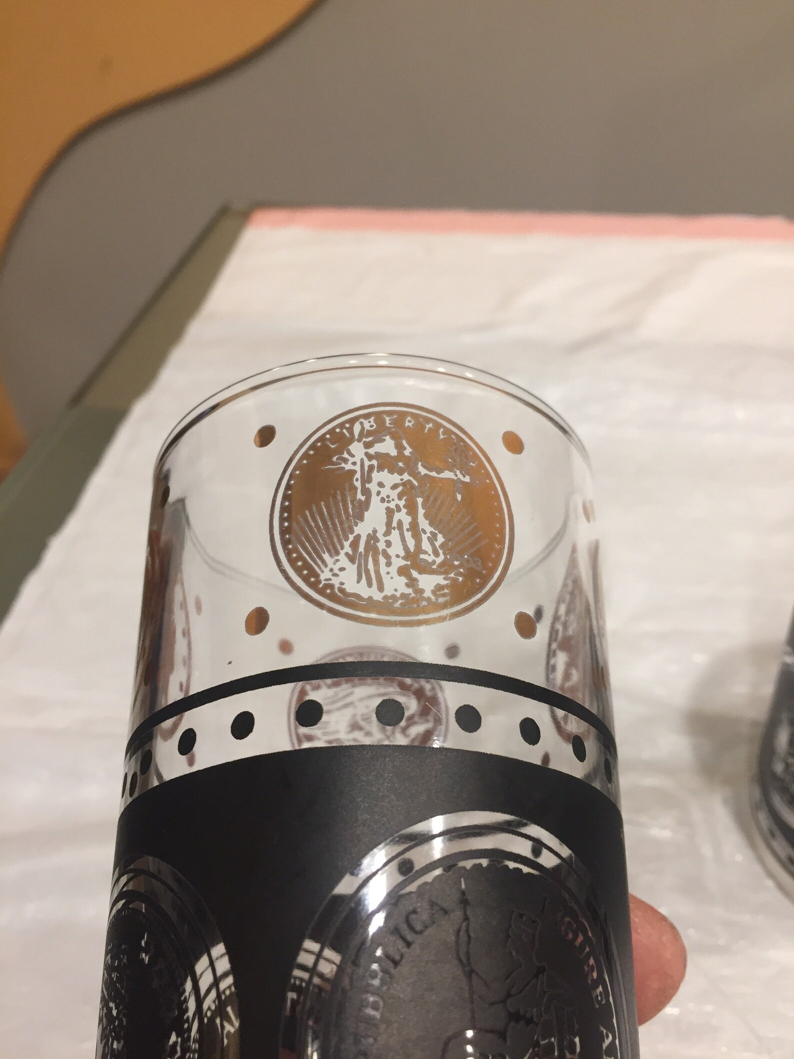 Glass Cup With Painted Coin 8 Fl.oz - Etsy