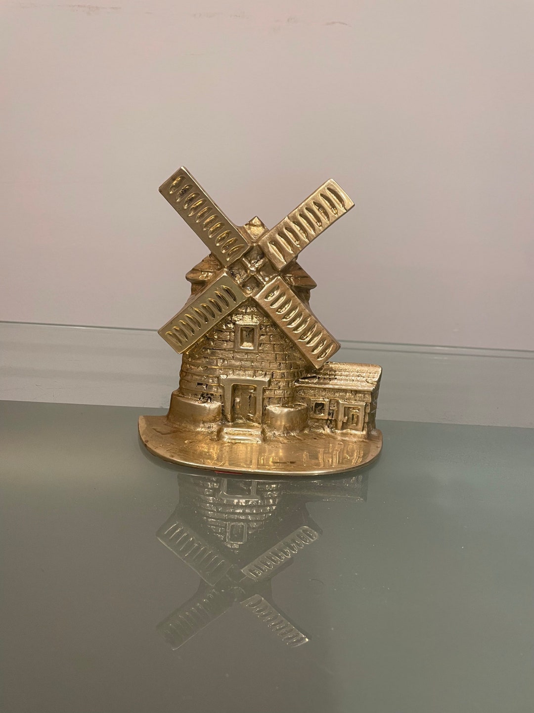Vintage Solid Brass Windmill Door Stopper or Bookends - Etsy