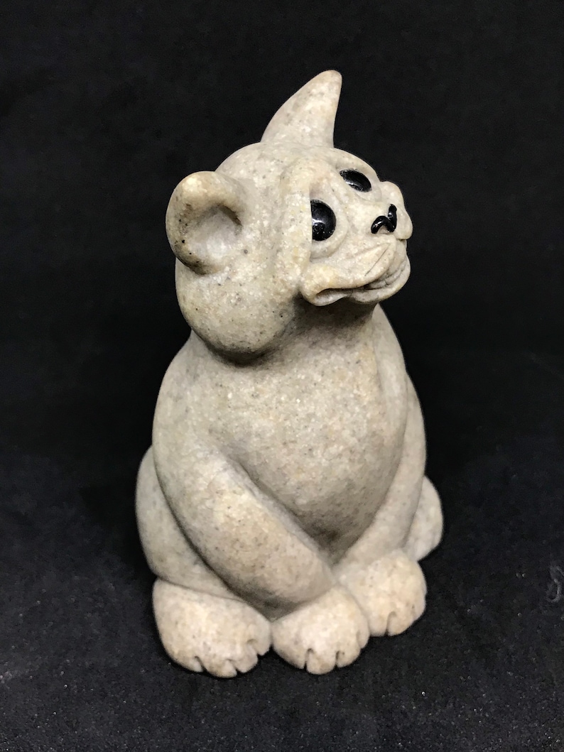Vintage Quarry Critters Cat Figurines , Vintage Stone Sculpture, Second ...