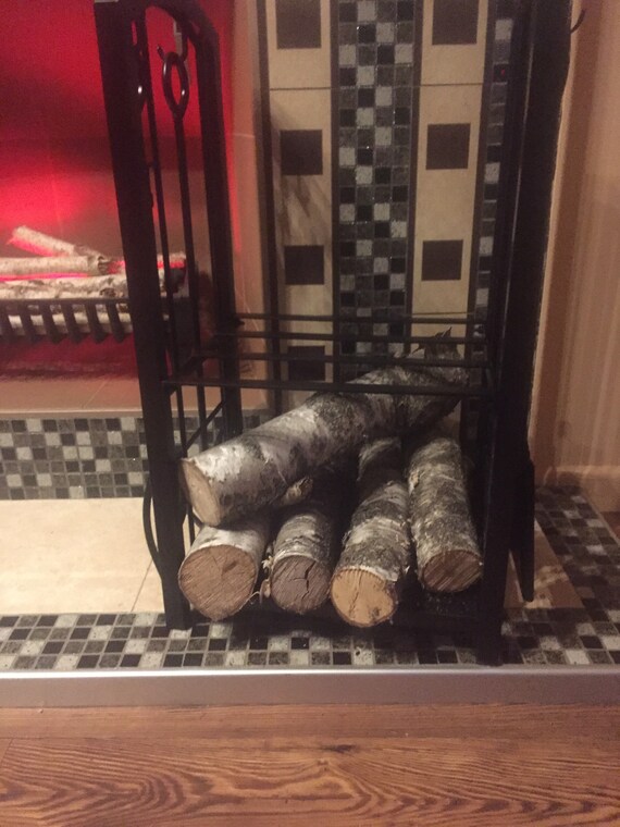 Modern Fireplace Log Rack With Tools Set Including Magazine - Etsy