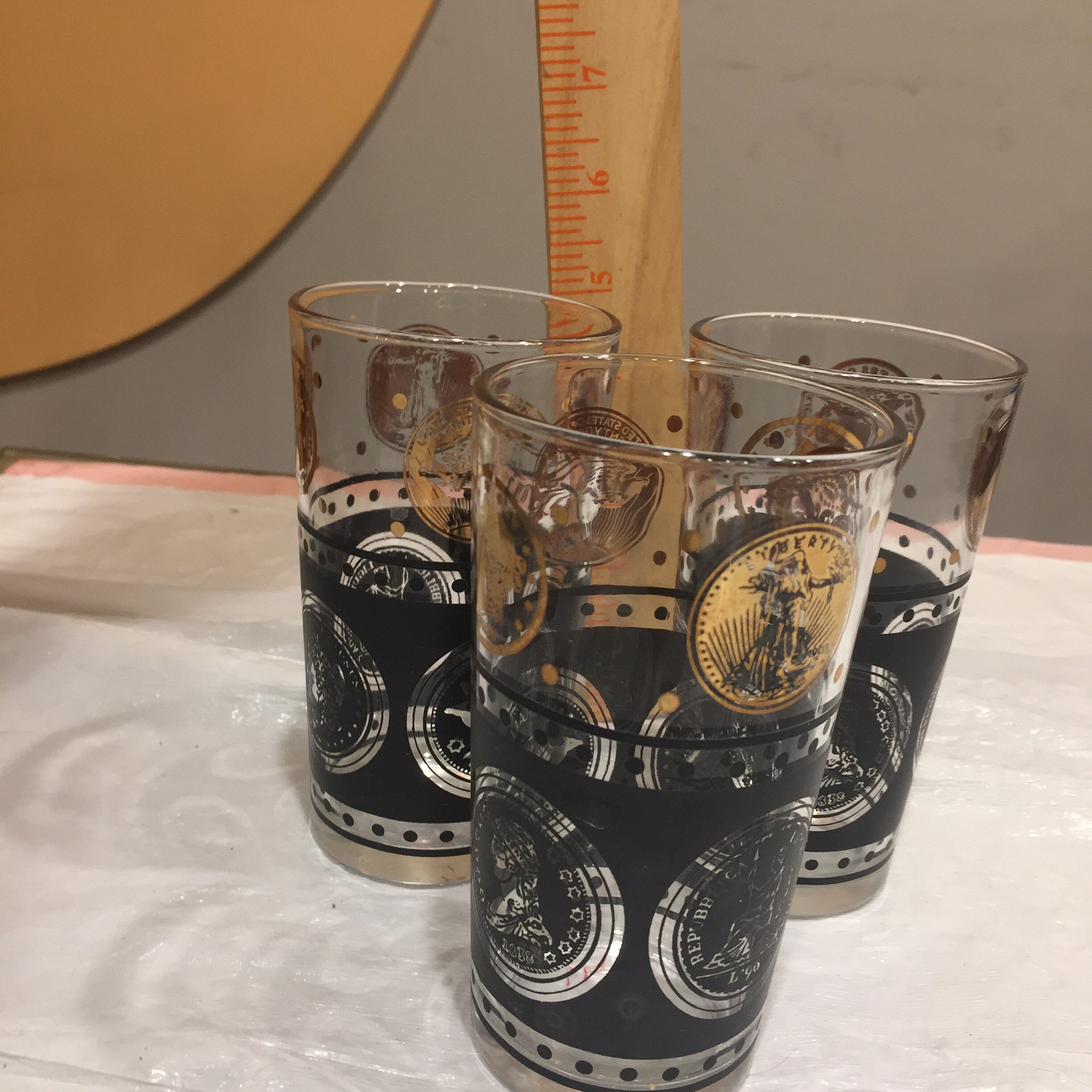 Glass Cup With Painted Coin , 8 Fl.oz - Etsy