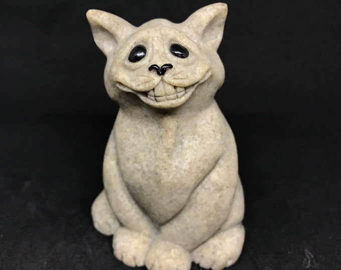 Vintage Quarry Critters Cat Figurines , Vintage Stone Sculpture, Second ...