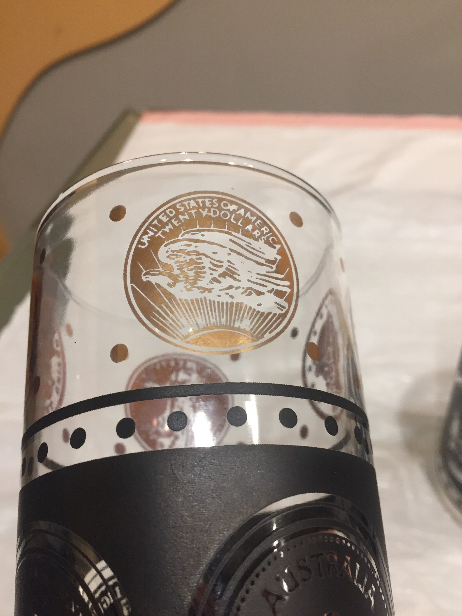 Glass Cup With Painted Coin 8 Fl.oz - Etsy
