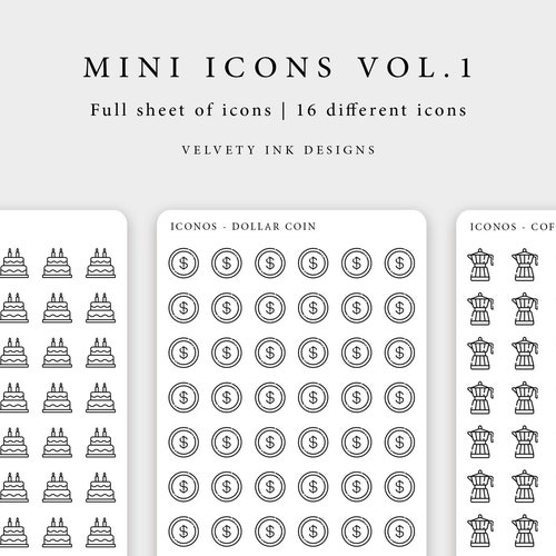 Single Mini Icons Stickers Vol.4 Transparent Stickers - Etsy