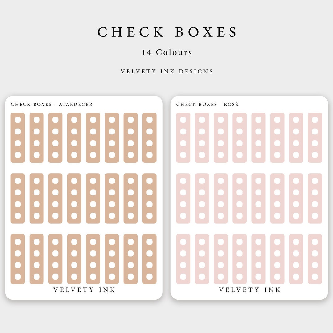 Check Boxes Sticker Sheet | Planner Stickers Functional Use Minimal ...
