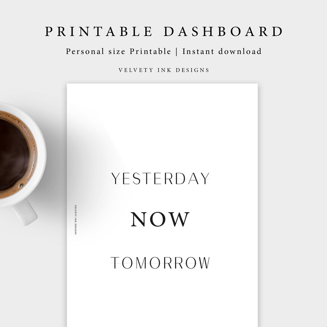 Personal Size Dashboard, Dashboard, Printable Dashboard, Motivational ...