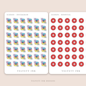 Single Colored Mini Icons Stickers Sheet Vol.3 Cute Icon Sticker in ...