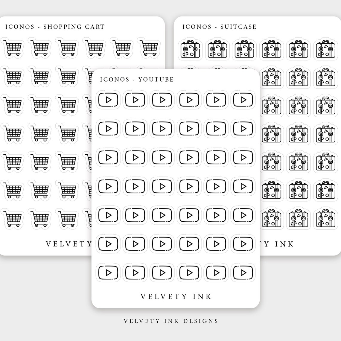 Single Mini Icons Stickers Vol.4 | Transparent Cute Mini Icon Stickers ...