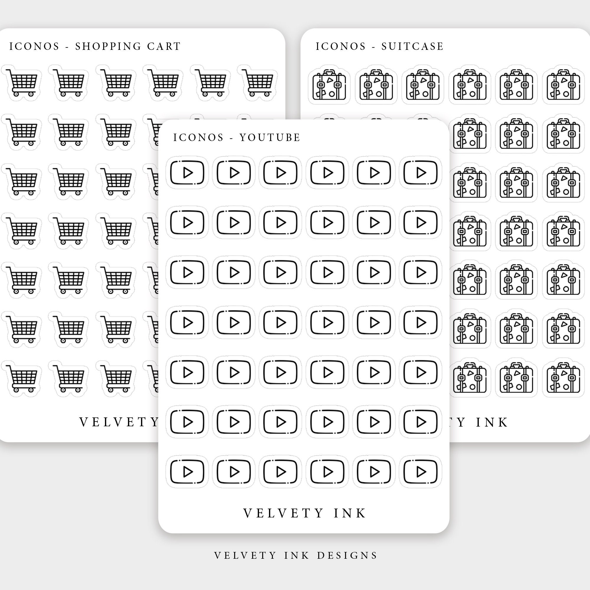 Single Mini Icons Stickers Vol.4 | Transparent Cute Mini Icon Stickers ...