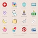 Single Colored Mini Icons Stickers Sheet Vol.3 Cute Icon Sticker in ...