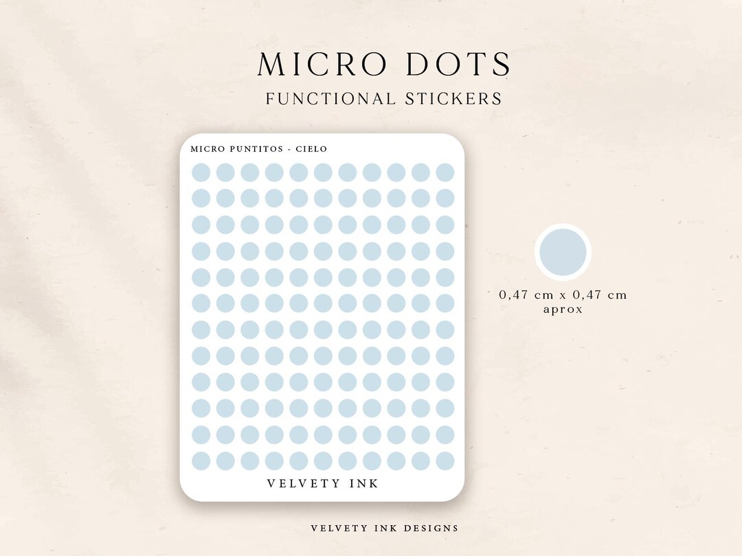 Micro Dots Stickers: Transparent Journal Stickers. Funcional and ...
