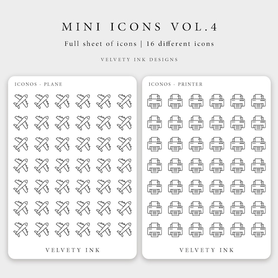 Single Mini Icons Stickers Vol.4 Transparent Stickers - Etsy