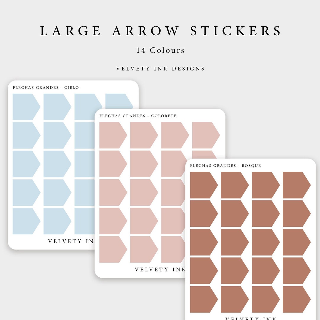 Large Arrow Stickers Minimal Transparent Stickers | Planner Stickers ...