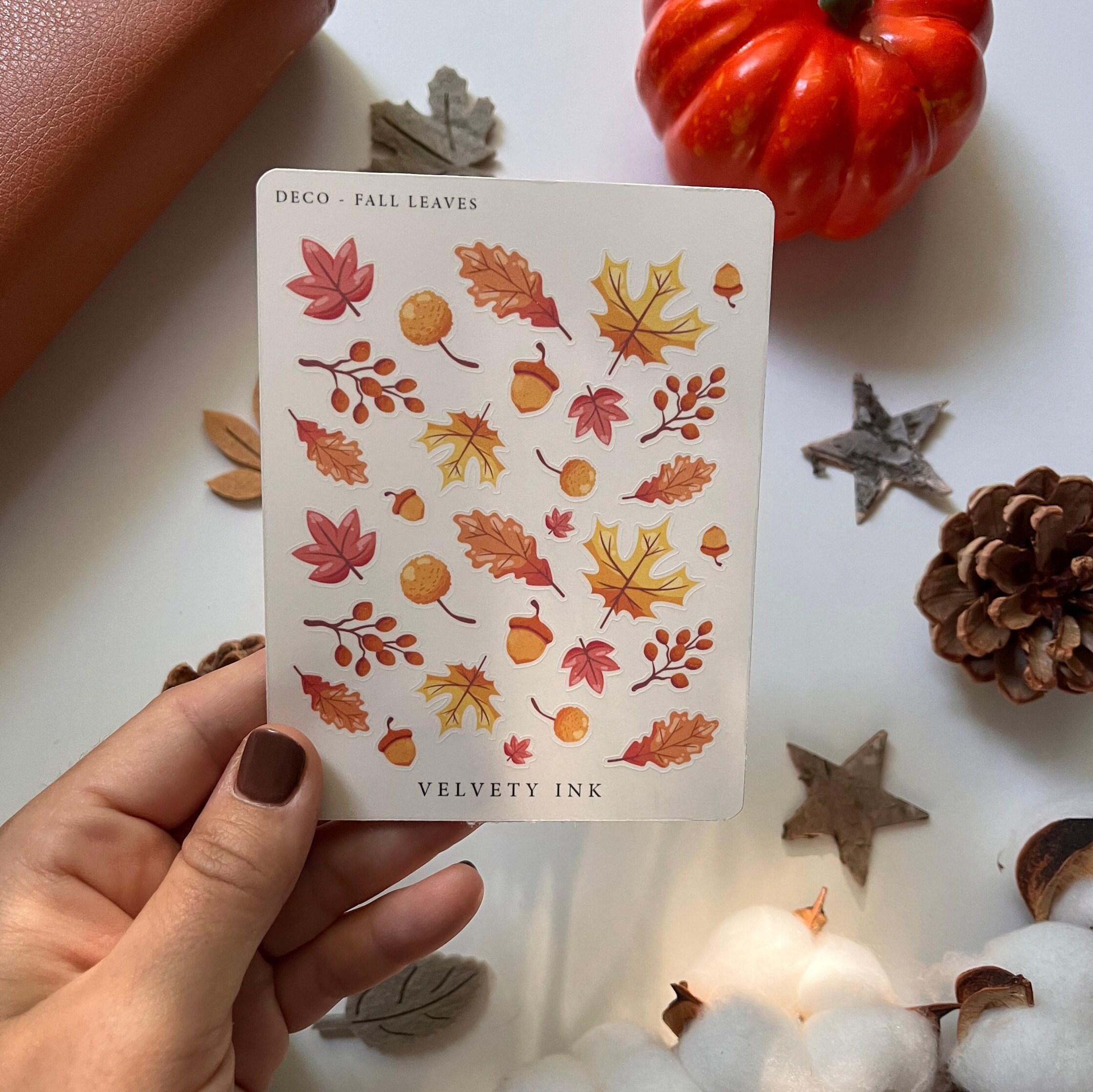 Fall Leaves Sticker Sheet, Autumn Deco Stickers Cute Designs Cozy ...