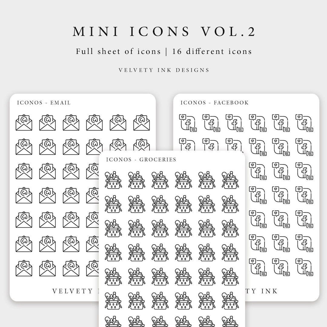 Single Mini Icons Stickers Vol.2 | Matte Clear Cute Mini Icon Stickers ...
