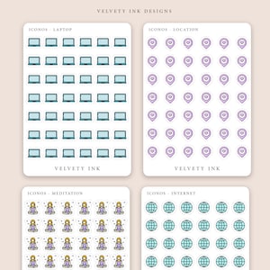 Single Colored Mini Icons Stickers Sheet Vol.3 Cute Icon Sticker in ...