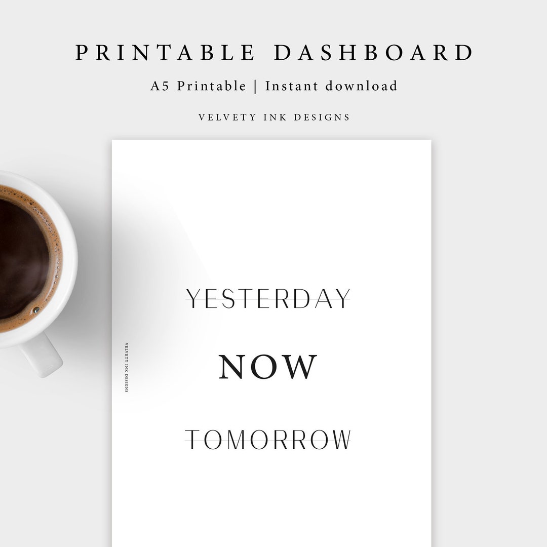 Dashboard A5 Dashboard Printable Dashboard Motivational - Etsy