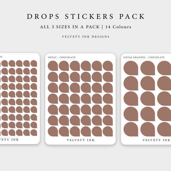 Drops Stickers Bundle Sticker Pack Transparent Stickers - Etsy