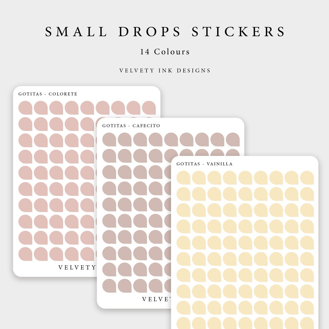 Small Drops Stickers | Transparent Stickers | Planner Stickers ...
