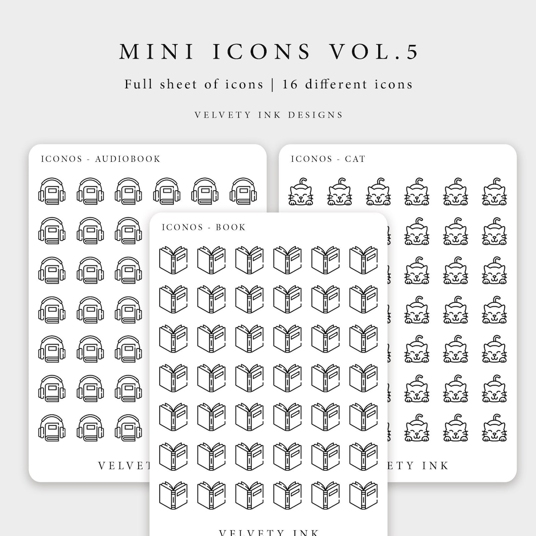 Single Mini Icons Stickers Sheet Vol.5 | Transparent Stickers for ...
