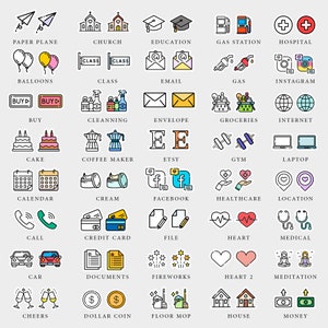 Custom Mini Icons Stickers Sheet Decoration Stickers. Minimal Planner ...