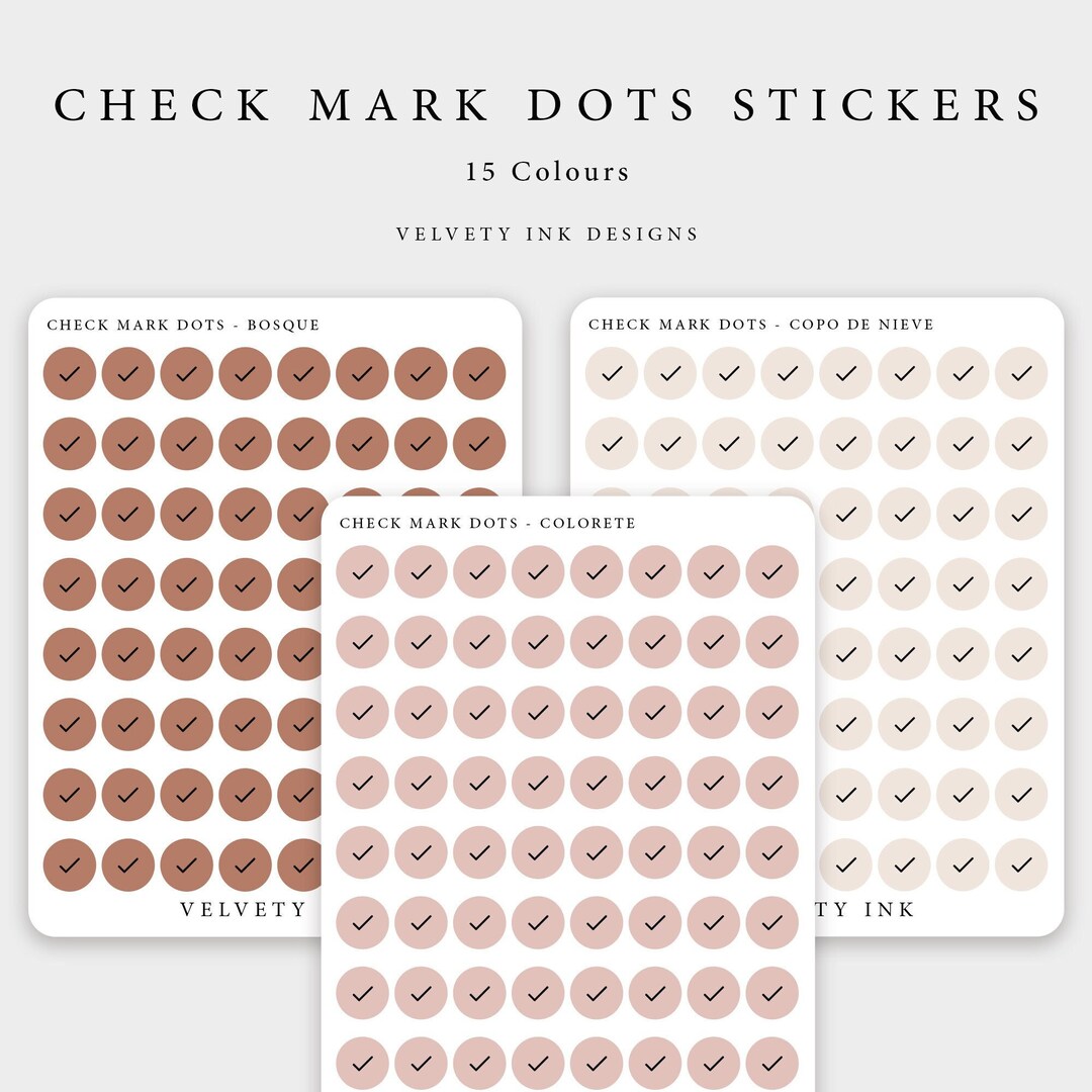 Check Mark Stickers Minimal Planner Stickers, Functional Clear Matte ...