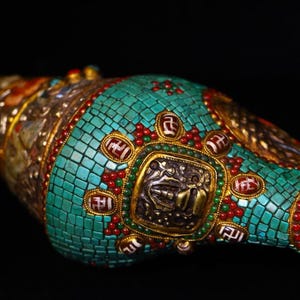 Chinese Antique Pure Hand-made Large Exquisite Rare Natural Conch ...