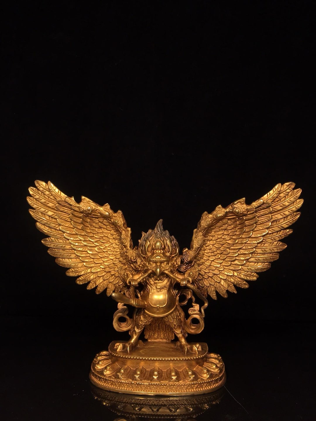 Exquisite and Rare Pure Copper Garuda Buddha Statue, Handcrafted From ...