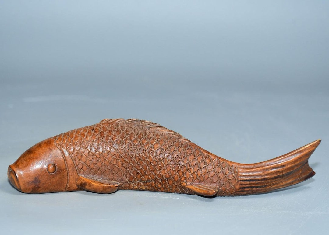 Beautiful and Rare Carp Statuette Hand-carved From Chinese Boxwood - Etsy