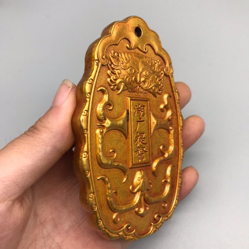 Chinese Antique Token Pure Copper Old Hand-carved - Etsy