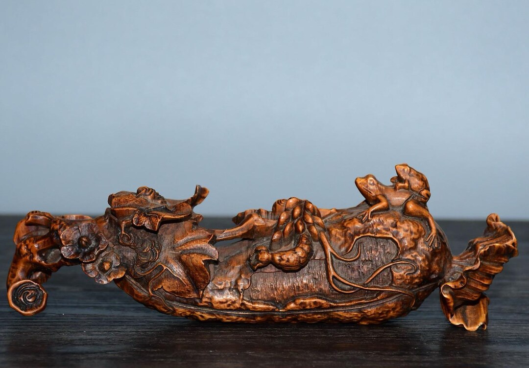 Beautiful and Rare Frog Tea Pet Statue Ornaments Hand-carved From ...
