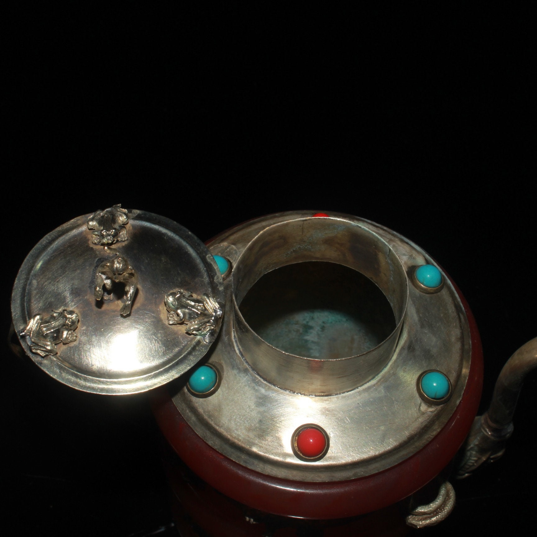 Chinese antique hip flask Tibetan silver hand-carved monkey | Etsy