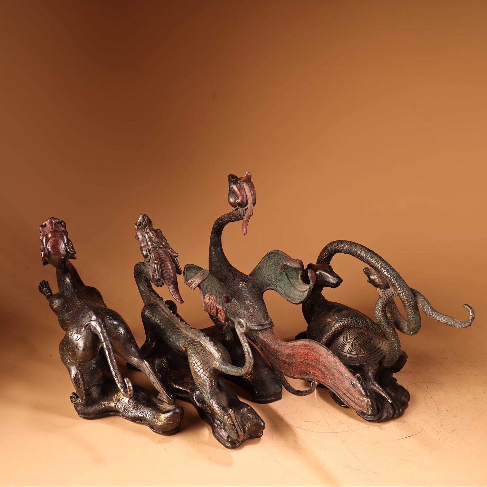 Exquisite Handcrafted Pure Copper High-relief Painted Statues of the ...