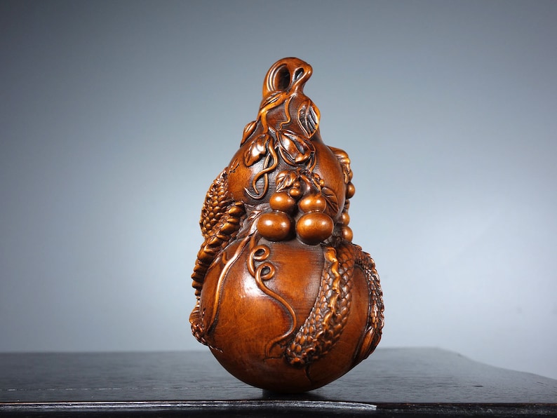 Exquisite Rare Dragon Gourd Statue Ornament Hand Carved - Etsy